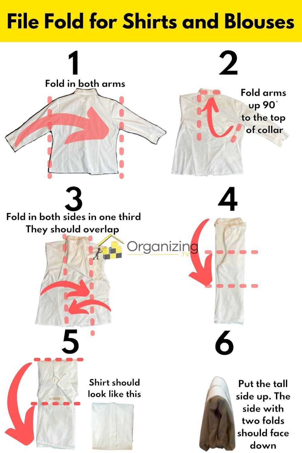 5 Clever Ways to Fold Collared Shirts: Fast and Small (Photos + Video ...