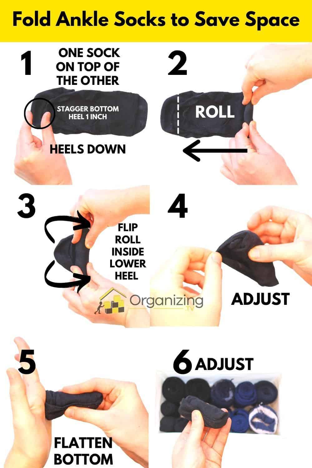How to Fold Ankle Socks Fast: Step-by-step guide + video – Organizing.TV